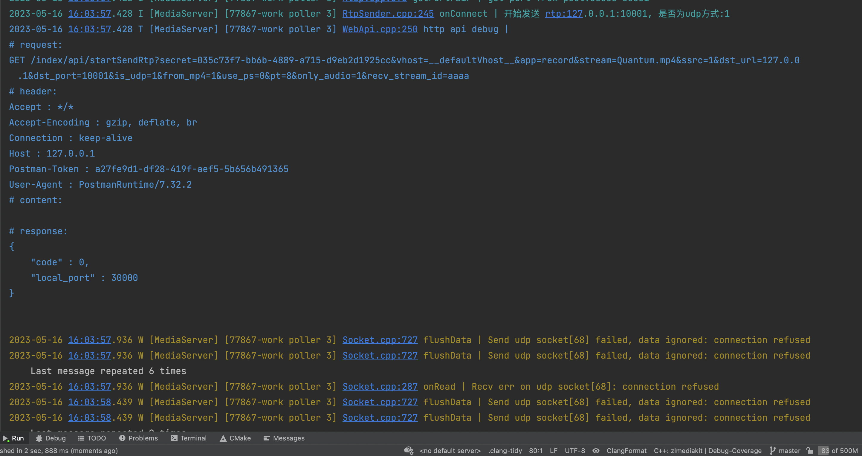 send rtp connection lost（connection refused） · Issue #2468 · ZLMediaKit ...