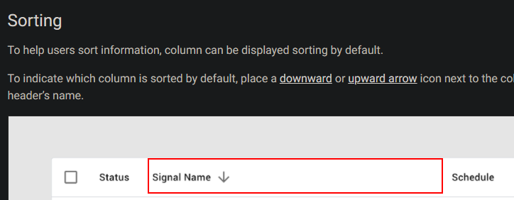 Datatable sortable header icons should have options to always be visible and display before ...