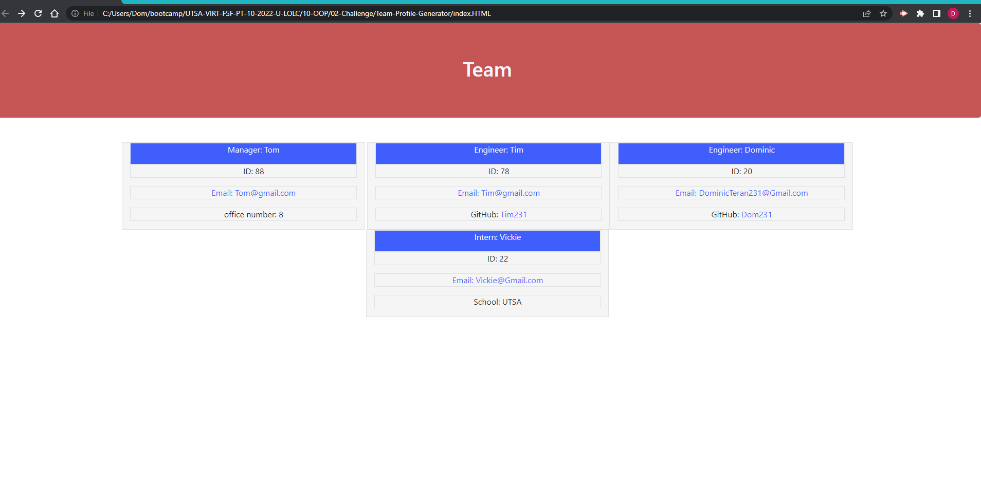 Github Dom231team Profile Generator 