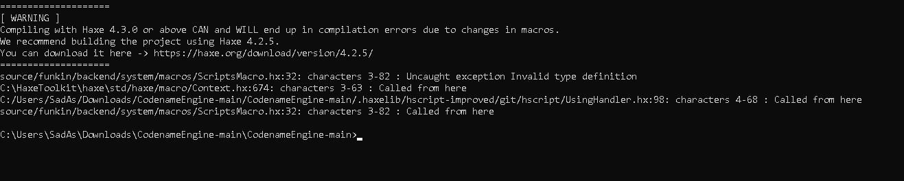 Compiling Help Source Code Invalid · Issue 195 · Fnf Cne Devscodenameengine · Github
