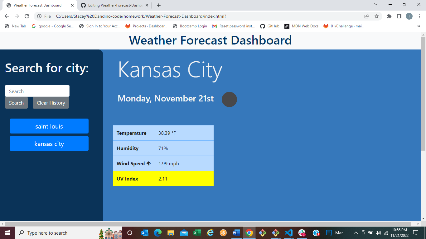 GitHub - tdandino1005/Weather-Forecast-Dashboard GitHub - tdandino1005/Weather-Forecast-Dashboard