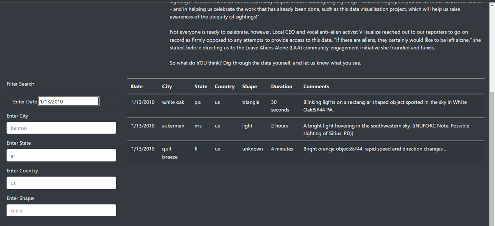 GitHub - WoyramA/UFOs