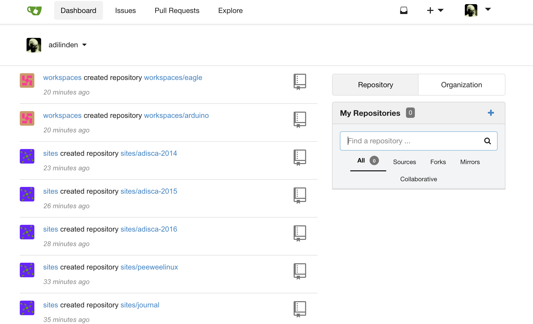 Dashboard does not show repositories for user · Issue #3750 · go-gitea/gitea · GitHub