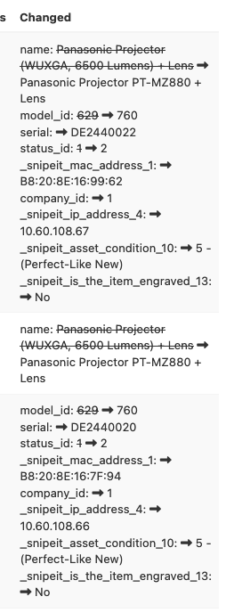 Activity Report Changed report · Issue #13137 · snipe/snipe-it · GitHub
