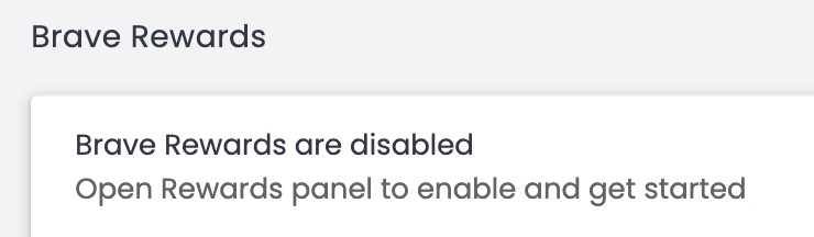 Update "are" to "is" in Brave Rewards disabled text in Rewards settings ...