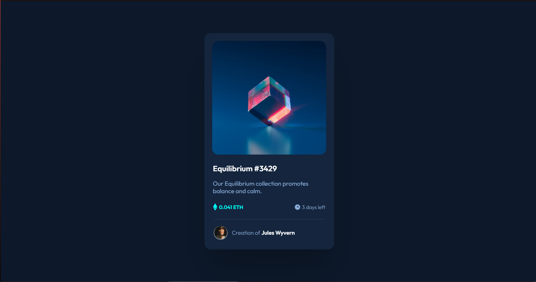 Github Akotosijeromeeh Nft Preview Component Frontend Mentor Challenge