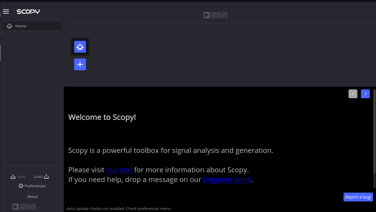 Scopy: missing top menu bar · Issue #1376 · analogdevicesinc/scopy · GitHub