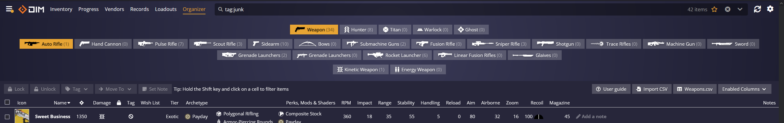 Organizer Search across subcategories · Issue #8835 · DestinyItemManager/DIM · GitHub