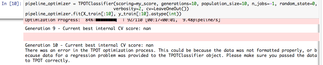 TPOTClassifier with custom cv parameter · Issue #557 · EpistasisLab/tpot · GitHub