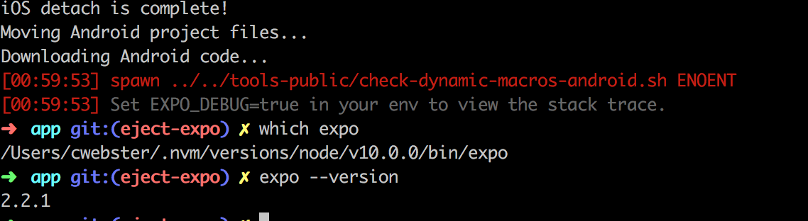 Eject fails on new project · Issue #2502 · expo/expo · GitHub