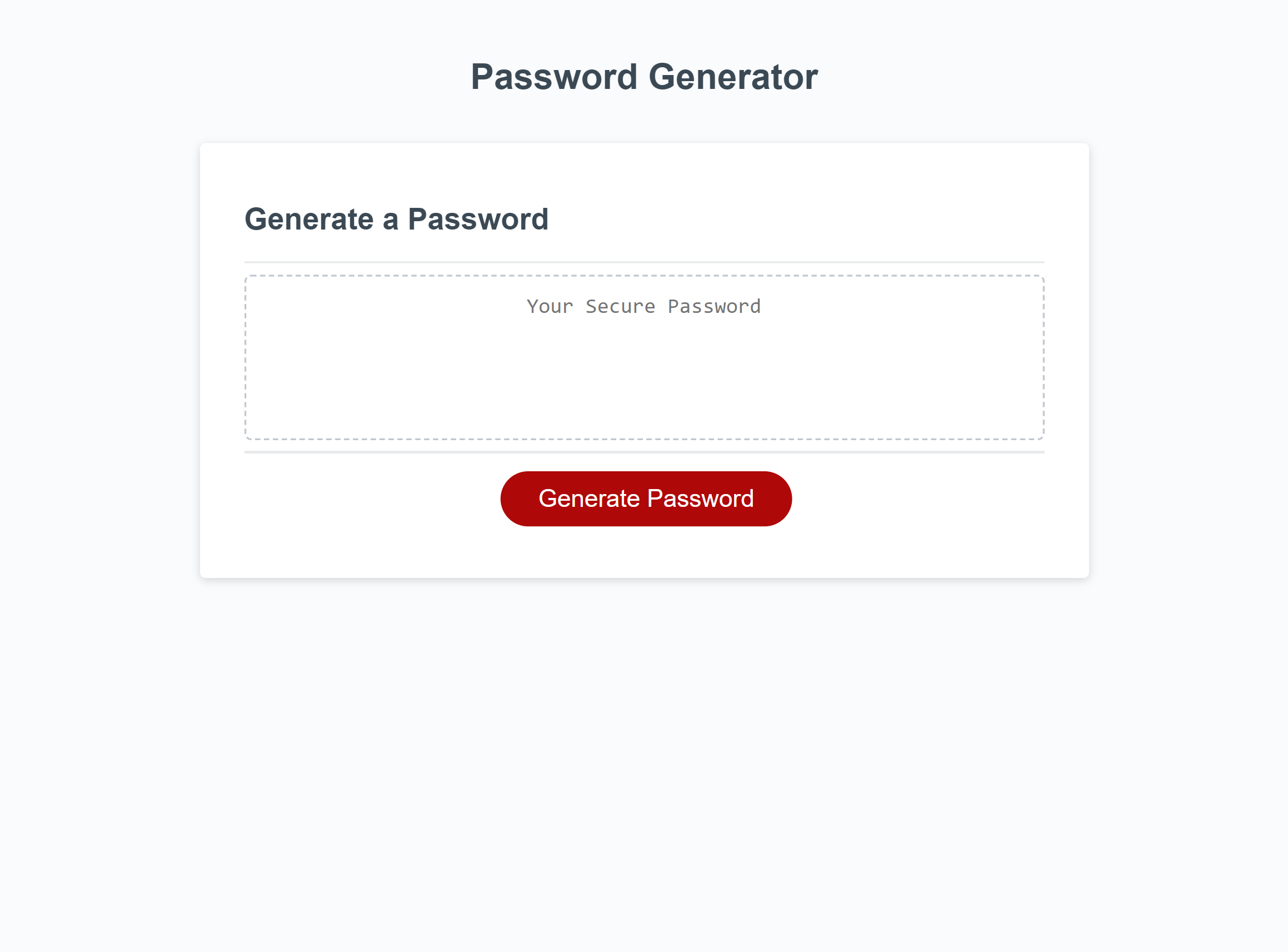 GitHub - reethd/Password-Generator: password generator that takes as input the parameters ...