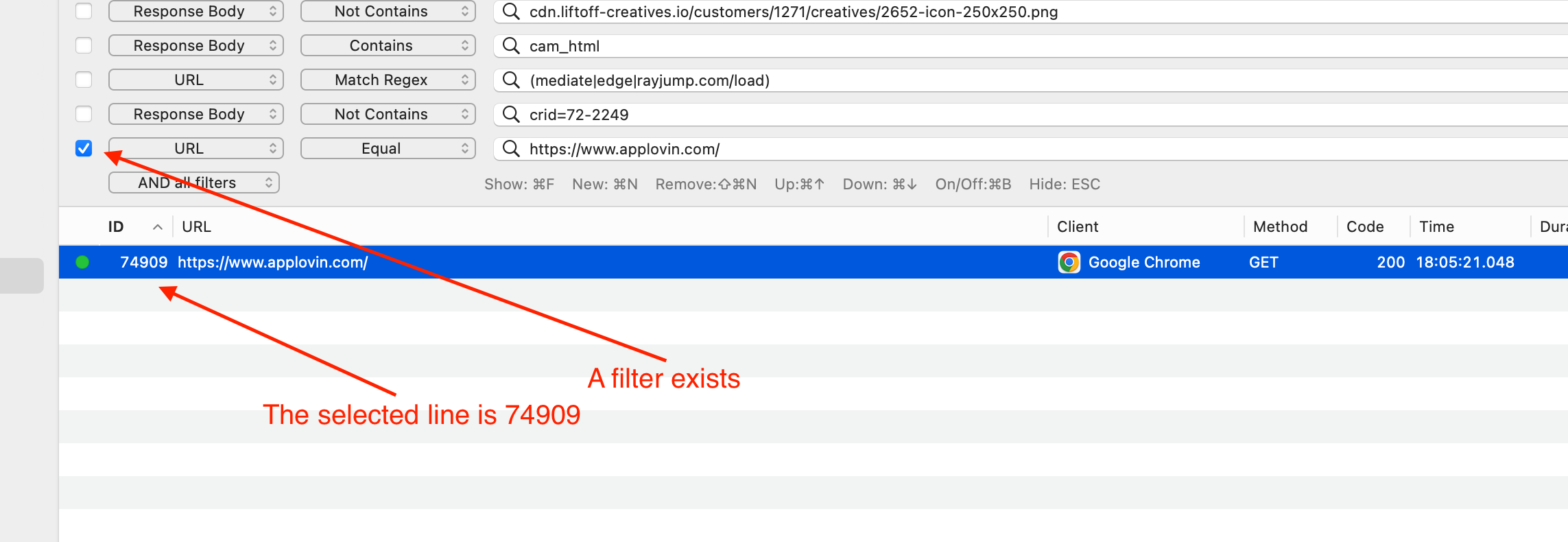 Highlighted request changes when canceling filters · Issue #1343 · ProxymanApp/Proxyman · GitHub