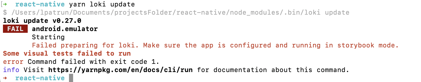 Update loki does not work on Android · Issue #337 · oblador/loki · GitHub