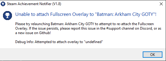 sad for batman ): · Issue #27 · SteamAchievementNotifier/SteamAchievementNotifier · GitHub