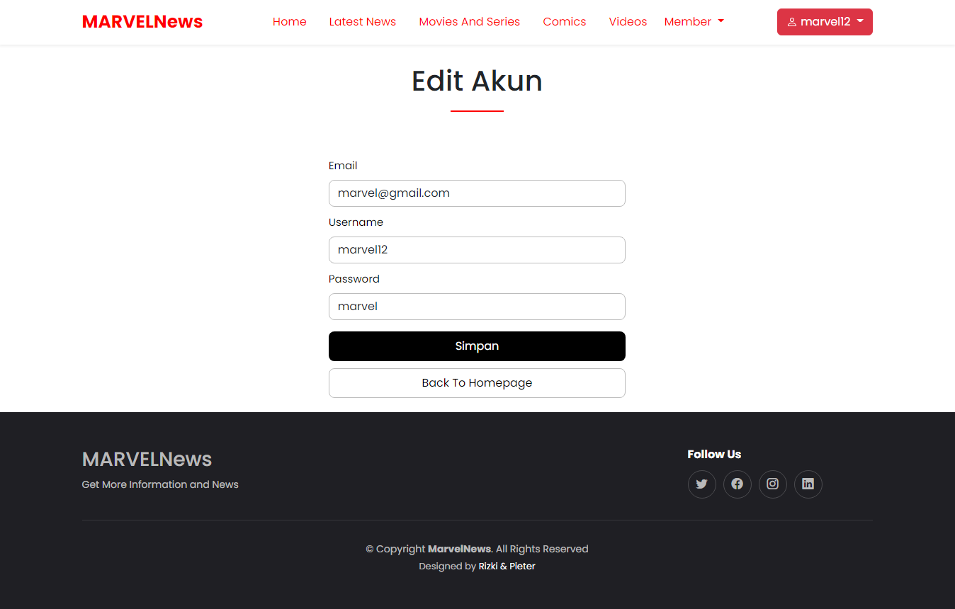 GitHub - RizkiWahyudi036/UAS_PW3: Website MARVELNews