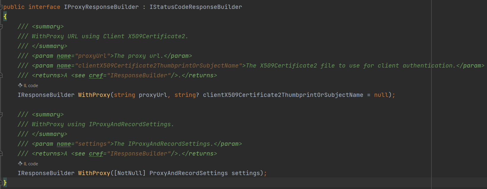 Possibility to pass a X509Certificate2 to WithProxy() or specifiy certificate loading options ...