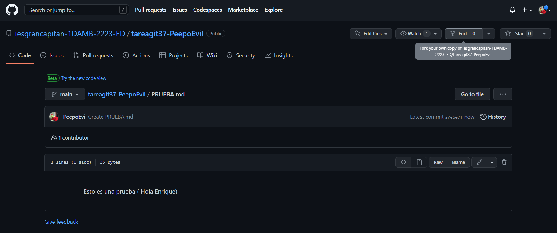 GitHub - iesgrancapitan-1DAMB-2223-ED/tareagit37-PeepoEvil: tareagit37-PeepoEvil created by ...