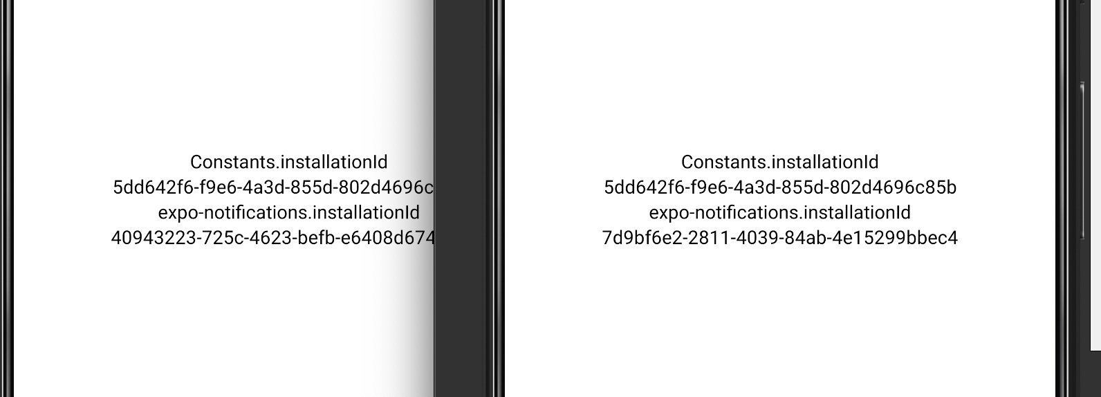 [expo-notifications] Device identifier used by expo-notifications is ...
