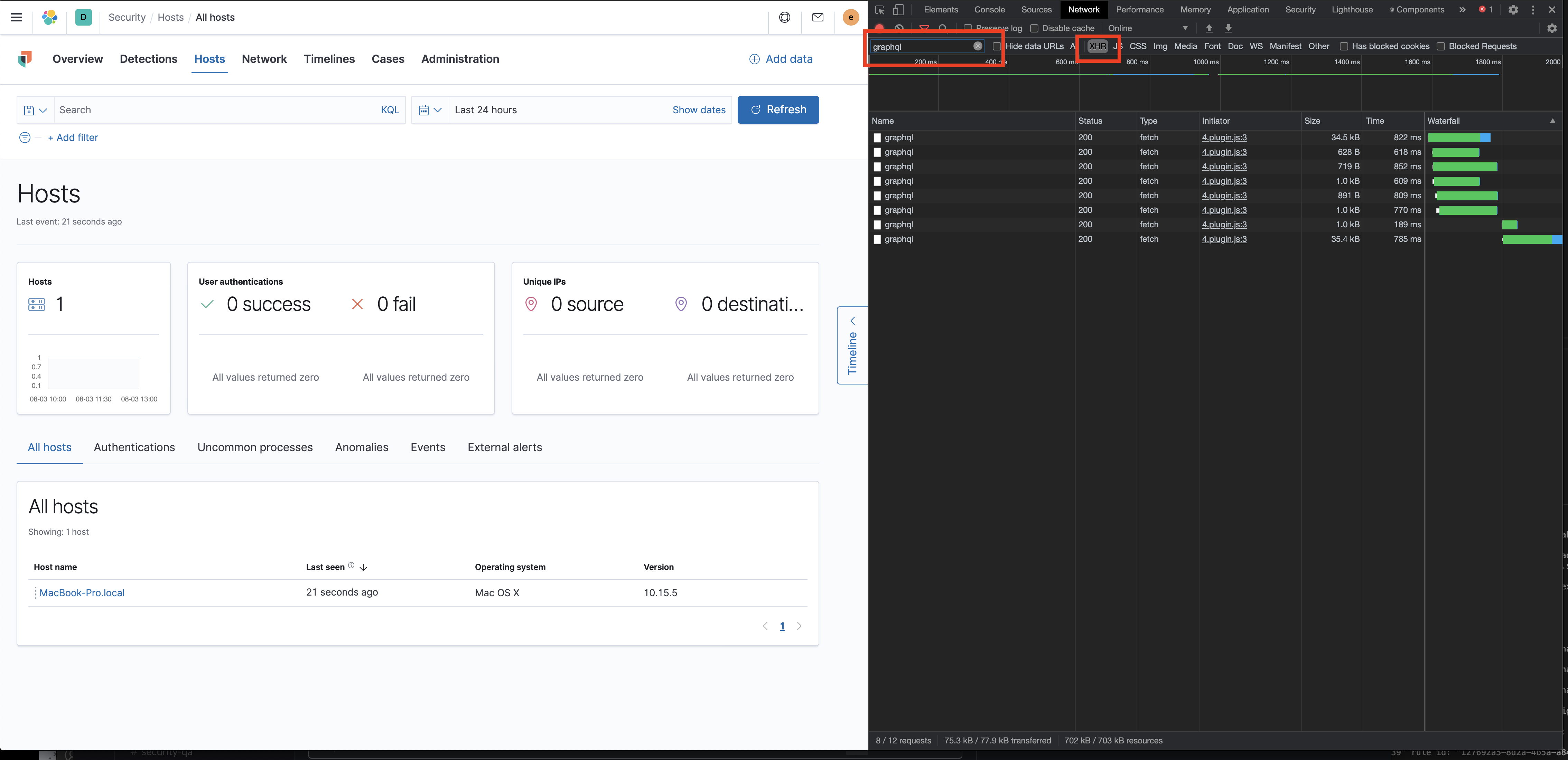 [Security Solution] Some GraphQL queries look to be somewhat duplicated and sent to the backend ...
