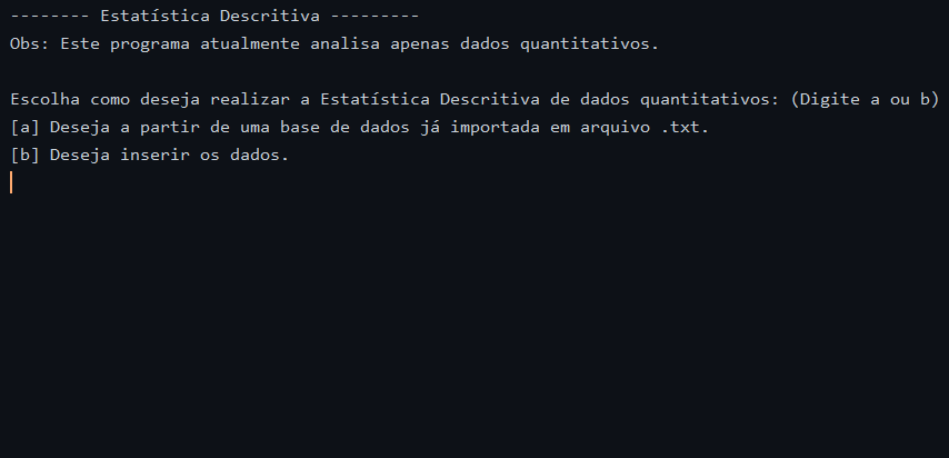 GitHub - erickdan1/Estatistica-Descritiva: Programa de Estatística ...