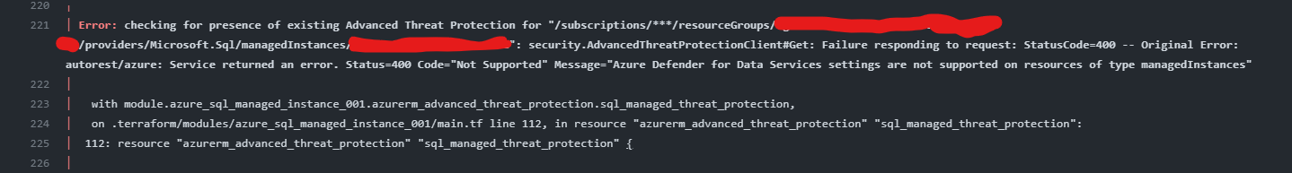 Azure Defender For Data Services Settings Are Not Supported On