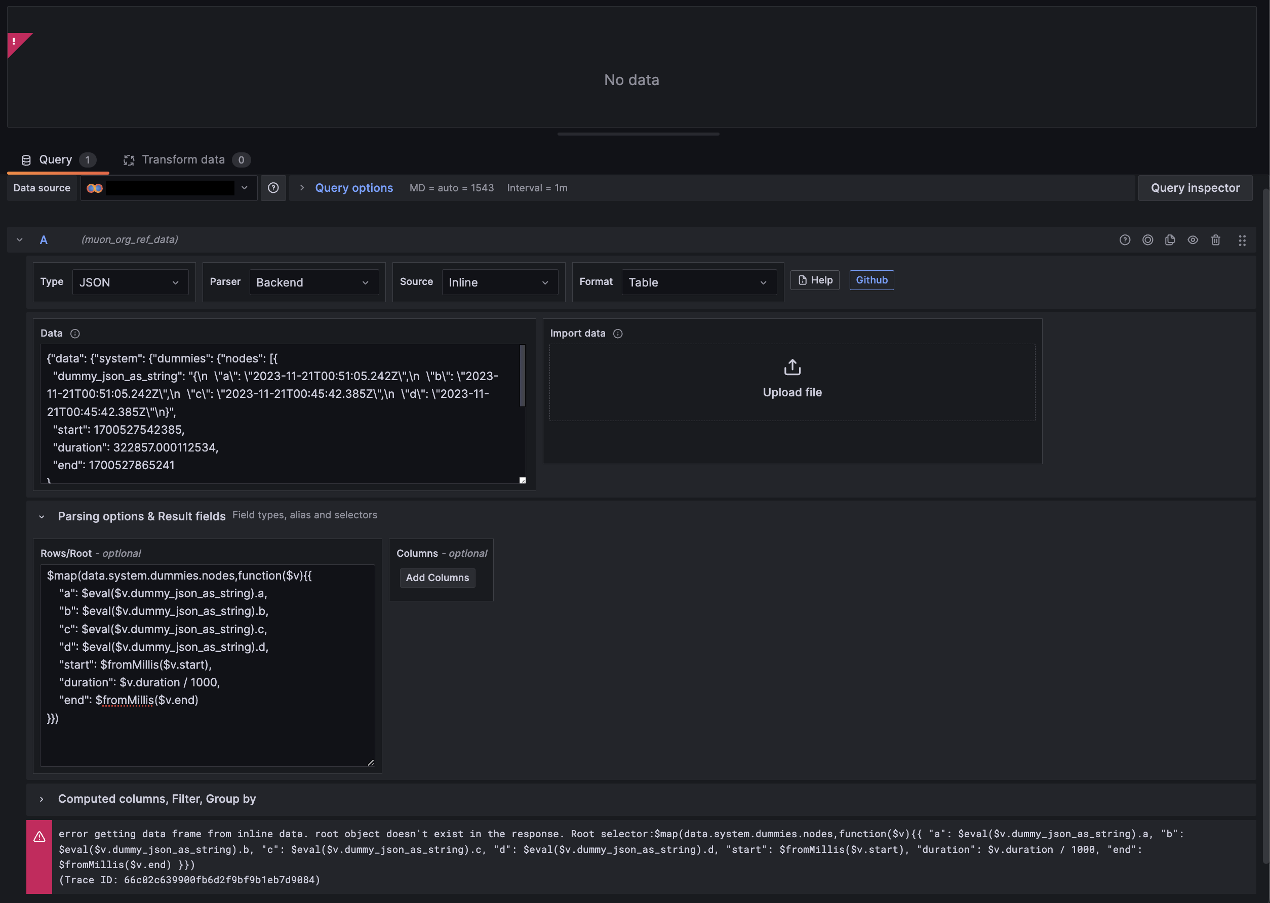 Bug Jsonata Not Functional In Backend Parser · Issue 710 · Grafanagrafana Infinity