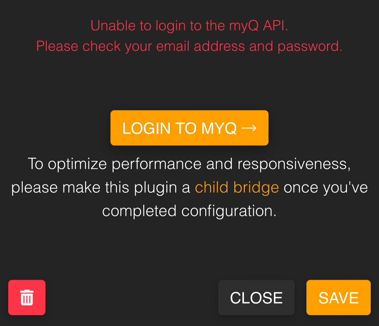 Unable to login for about a week (Unable to login to the myQ API. Please check your email ...