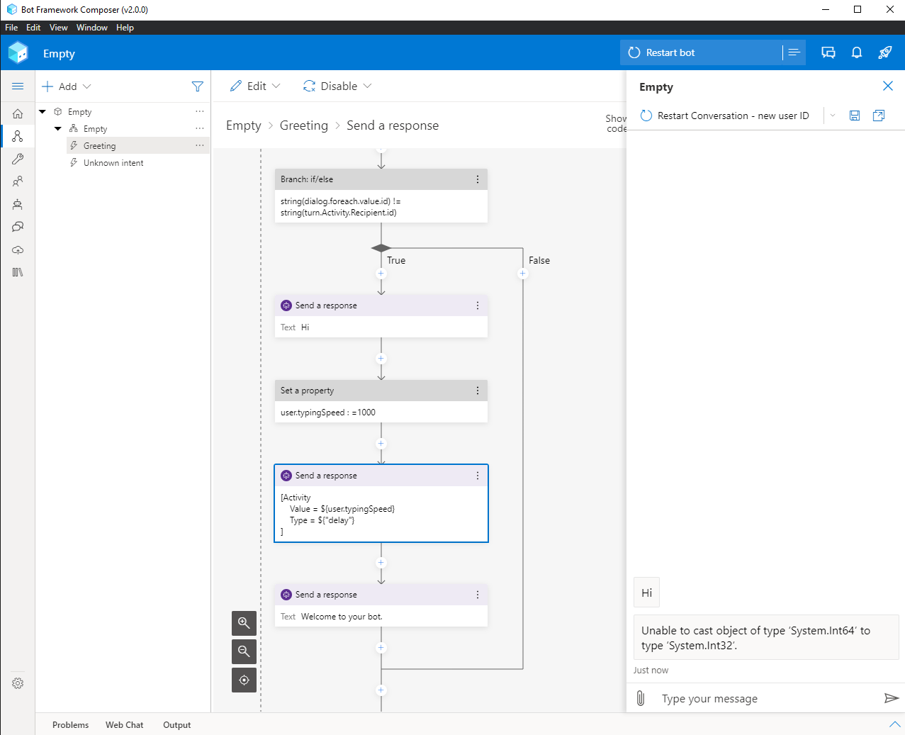 "Unable to cast" error when using a luis intention · Issue #7880 · microsoft/BotFramework ...
