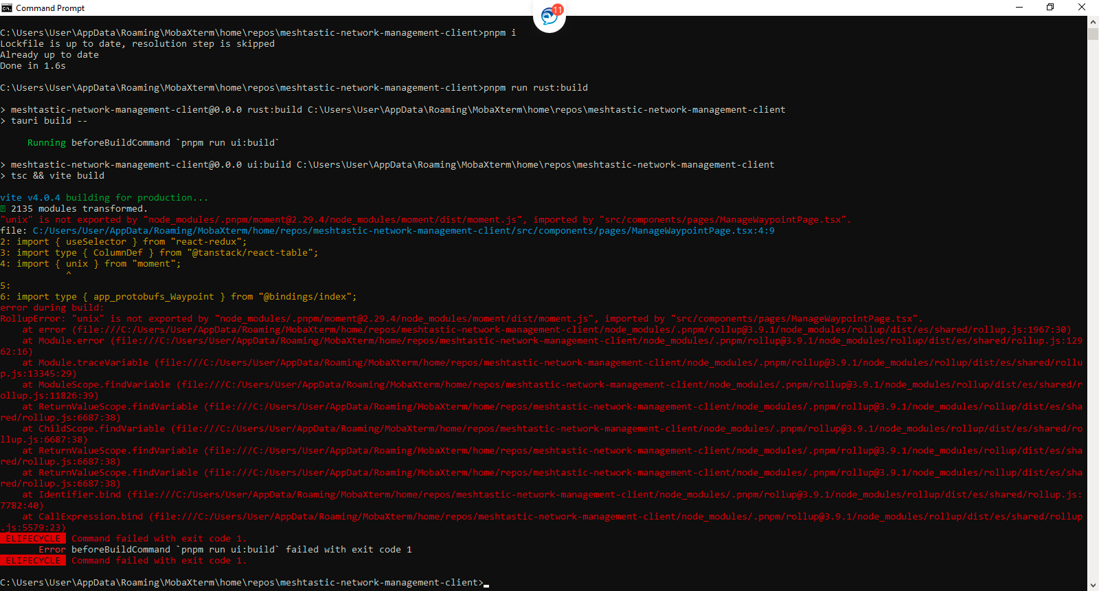 Windows 10 x86_64, build from master is broken · Issue #378 · meshtastic/network-management ...