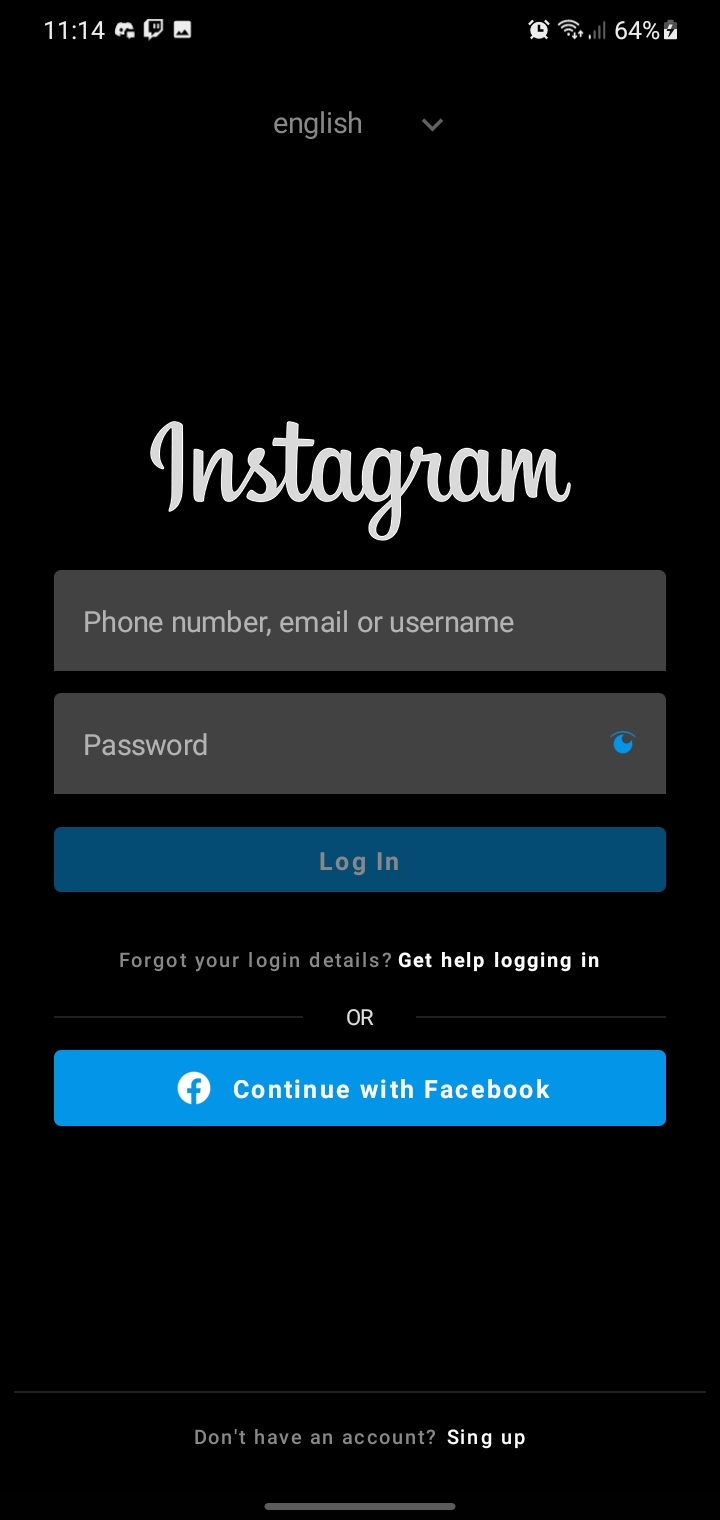 GitHub - diegoxze35/Instagram-Login-Screen: Pantalla de inicio de ...