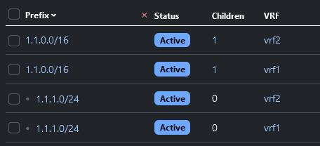 Child Prefix is displayed under wrong parent when using VRFs · Issue #10842 · netbox-community ...