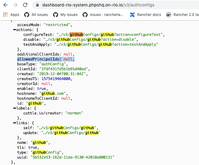 Github login is not saving to authconfigs (so it's not working) · Issue #196 · rancher/dashboard ...