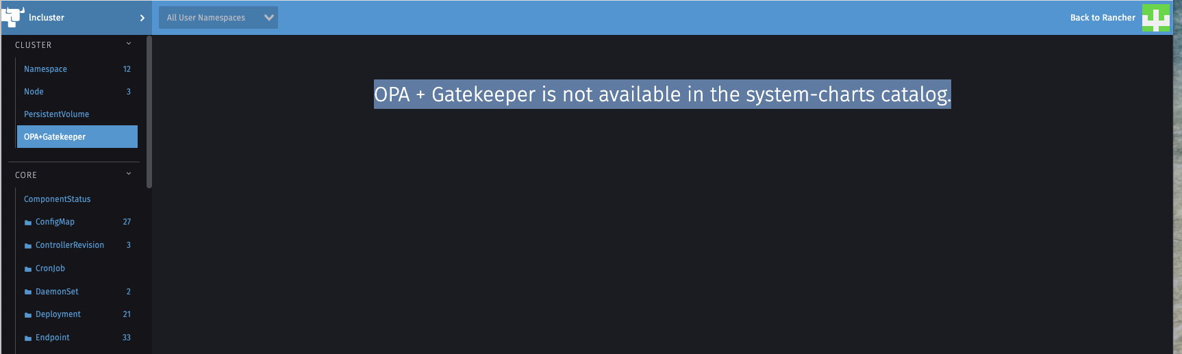 OPA enable page goes away if I move away and come back to page · Issue #353 · rancher/dashboard ...