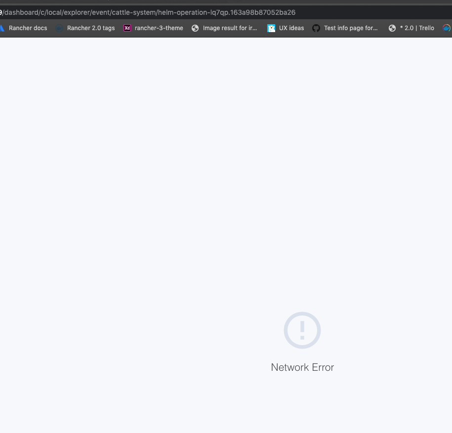 Clicking on any link in the Events goes to Network Error page · Issue #1608 · rancher/dashboard ...