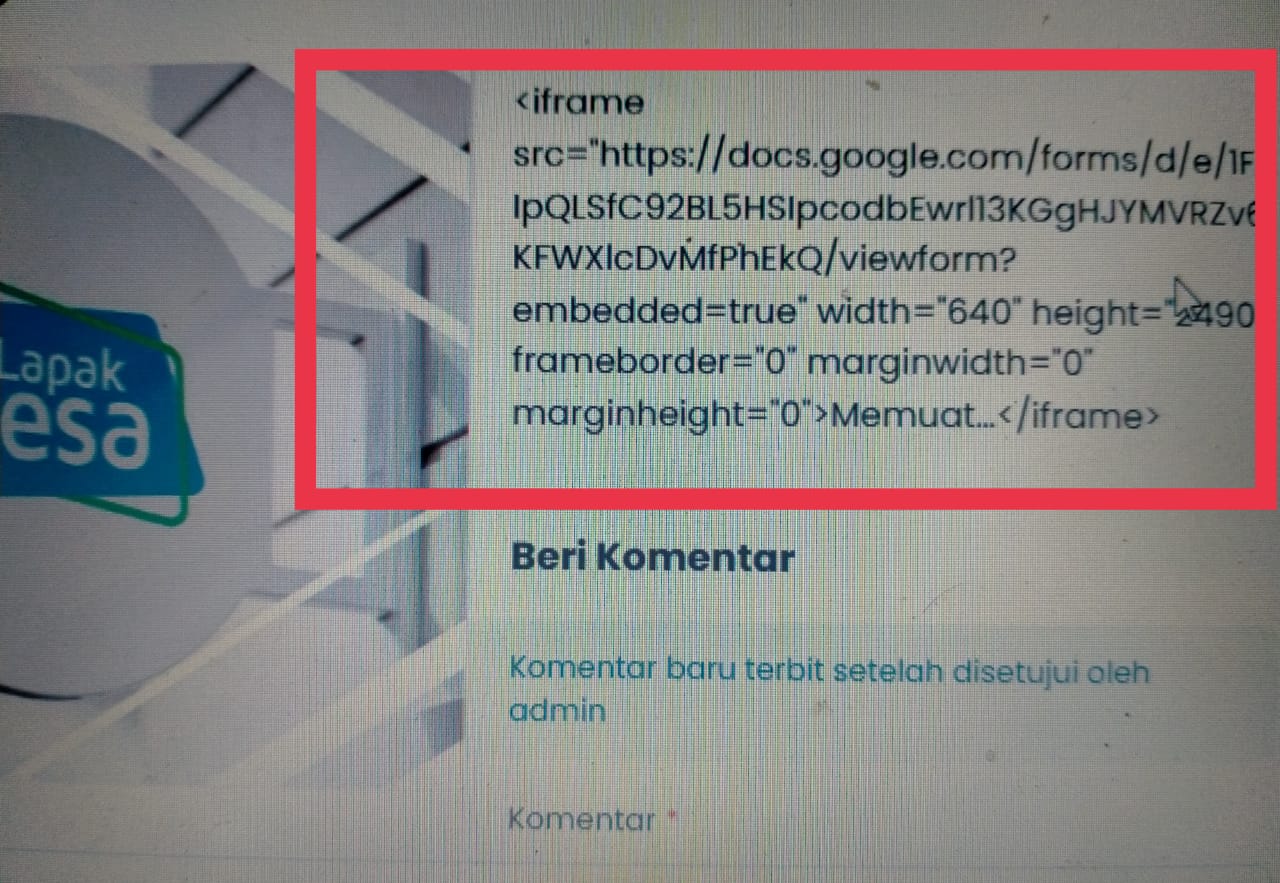 Bug/error: tampilan priview embed /source code pada thema essensi tidak ...