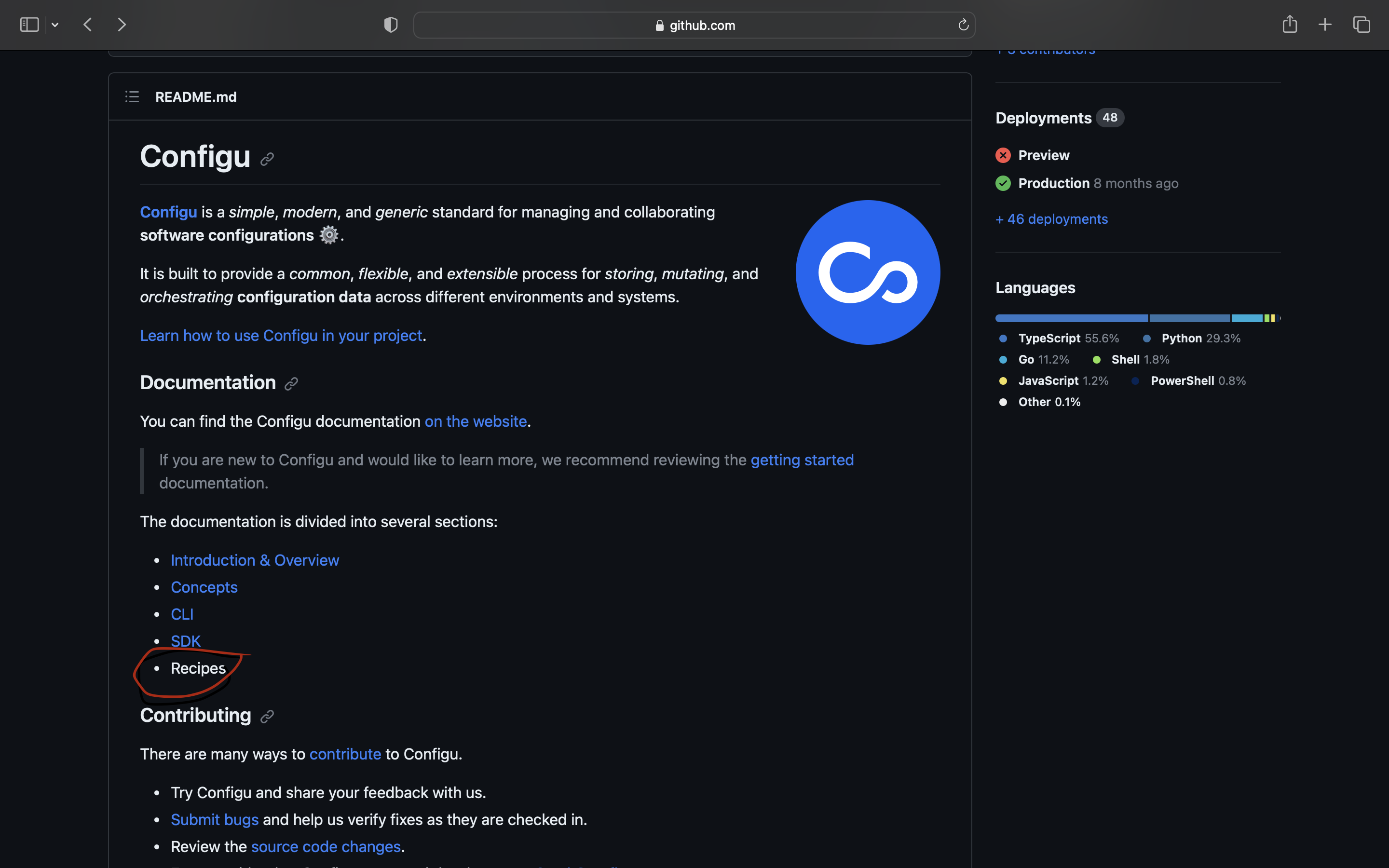 Recipes is not redirecting to the repipe docs in README.md · Issue #273 · configu/configu · GitHub