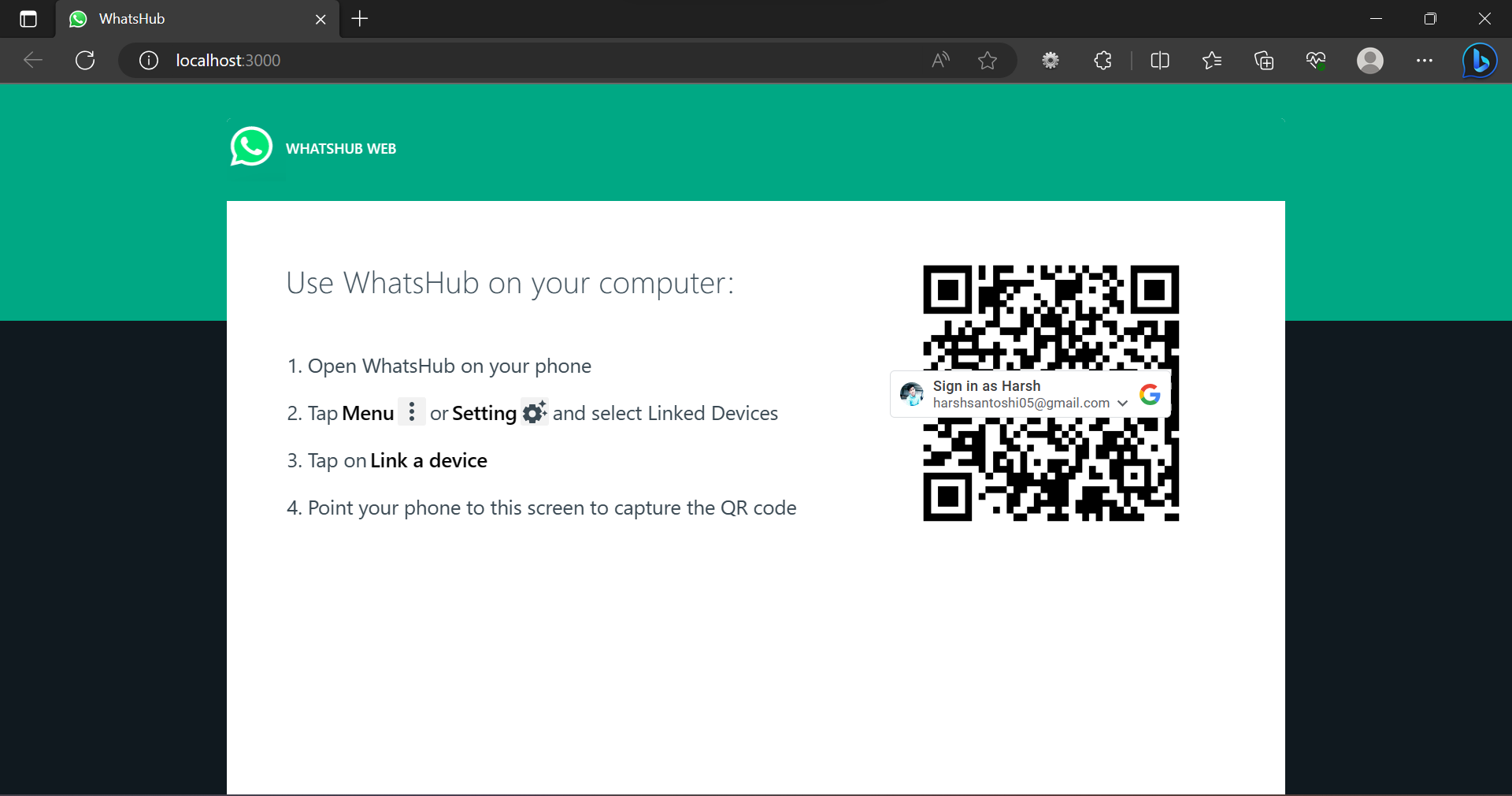 GitHub - HarshSantoshi/WhatsHub: A real time chat application developed using MERN stack and ...