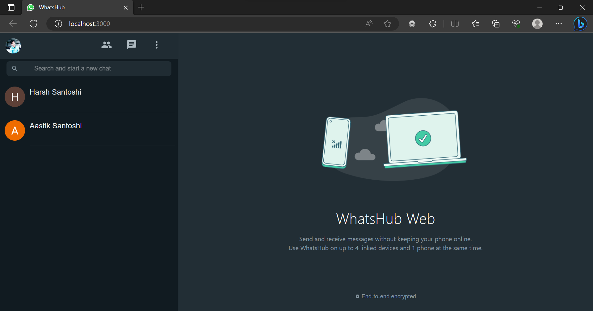 GitHub - HarshSantoshi/WhatsHub: A real time chat application developed using MERN stack and ...