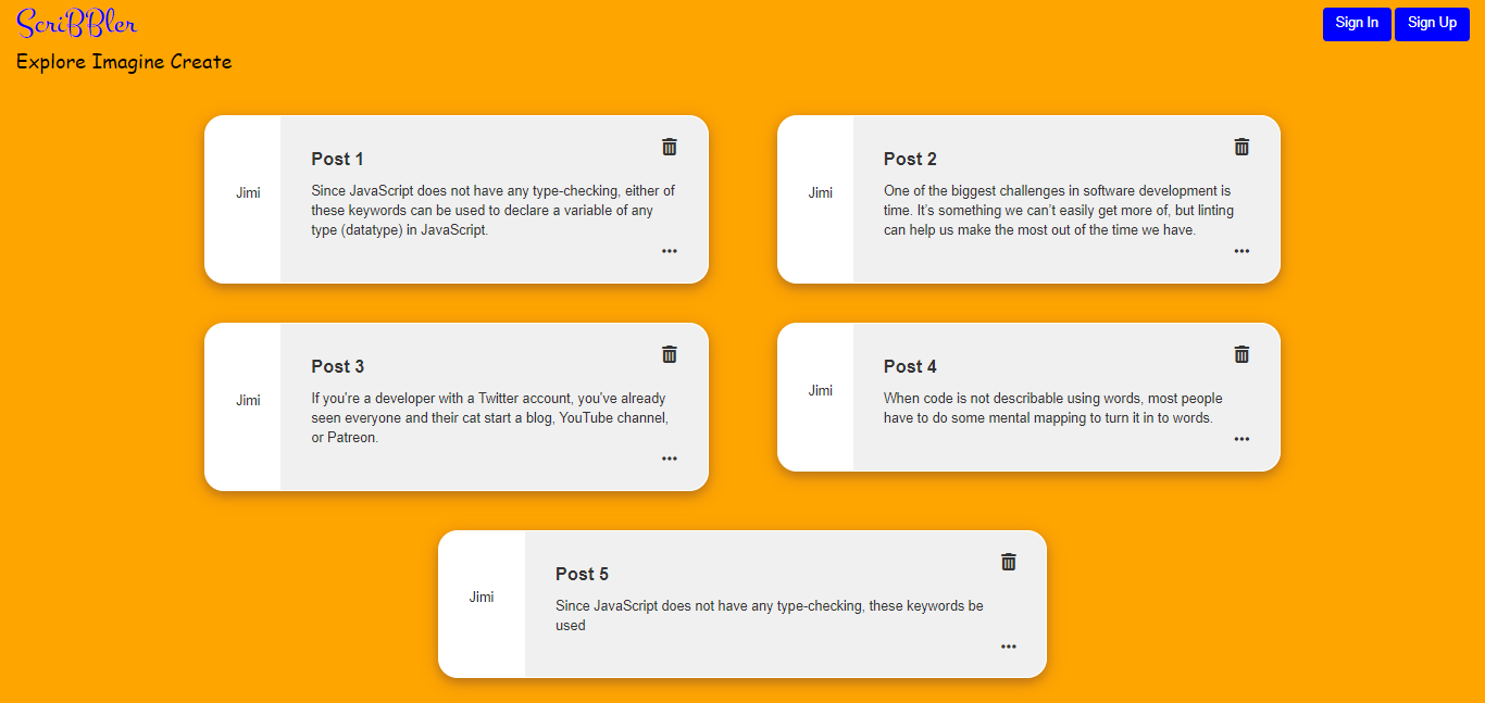GitHub - Ankit5193/Scribbler-Project: This is my first front end blogging project which is given ...