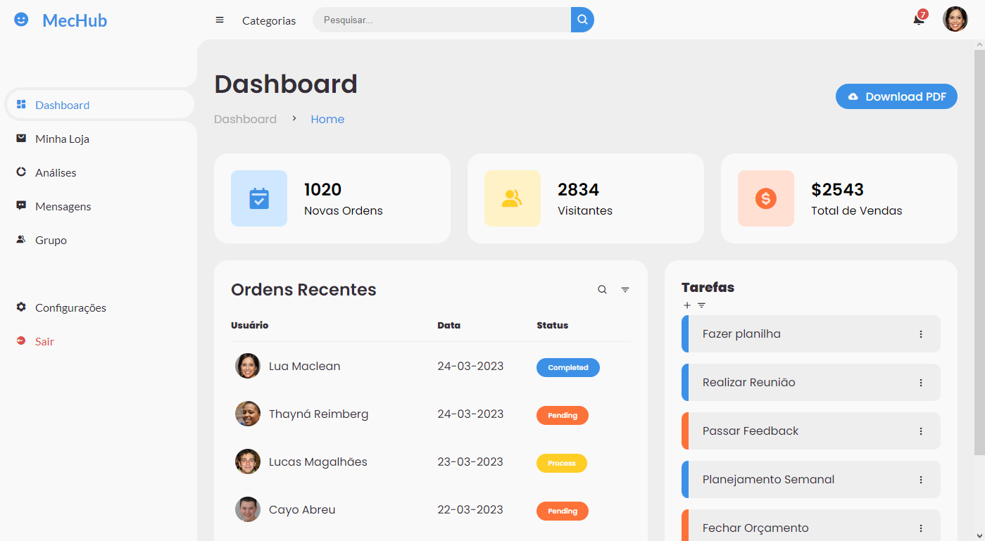GitHub - osmaclean/dashboardProject: Projeto criado para o ...