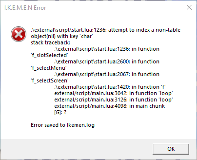 Weird Bug and Crash Regarding the Slot Parameter · Issue #784 · ikemen-engine/Ikemen-GO · GitHub