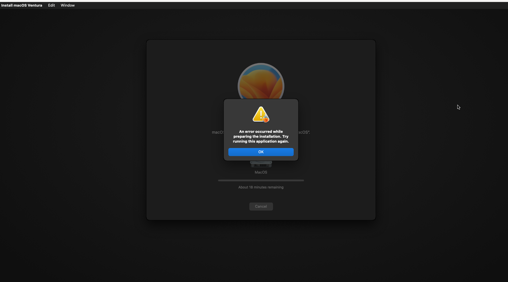 Error while installing macOS Ventura · Issue #667 · sickcodes/Docker-OSX · GitHub