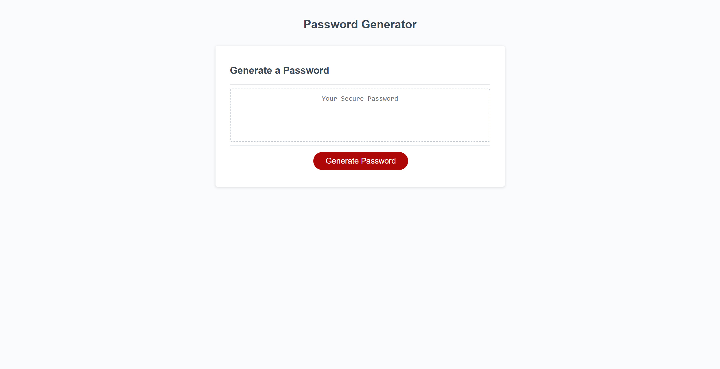 GitHub - LilNewday/Javascript-Password-Generator: Week 3 challenge of class GitHub - LilNewday/Javascript-Password-Generator: Week 3 challenge of class