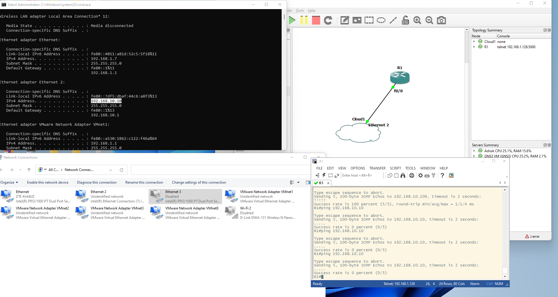 Cannot communicate with the GNS3 VM · Issue #3297 · GNS3/gns3-gui · GitHub