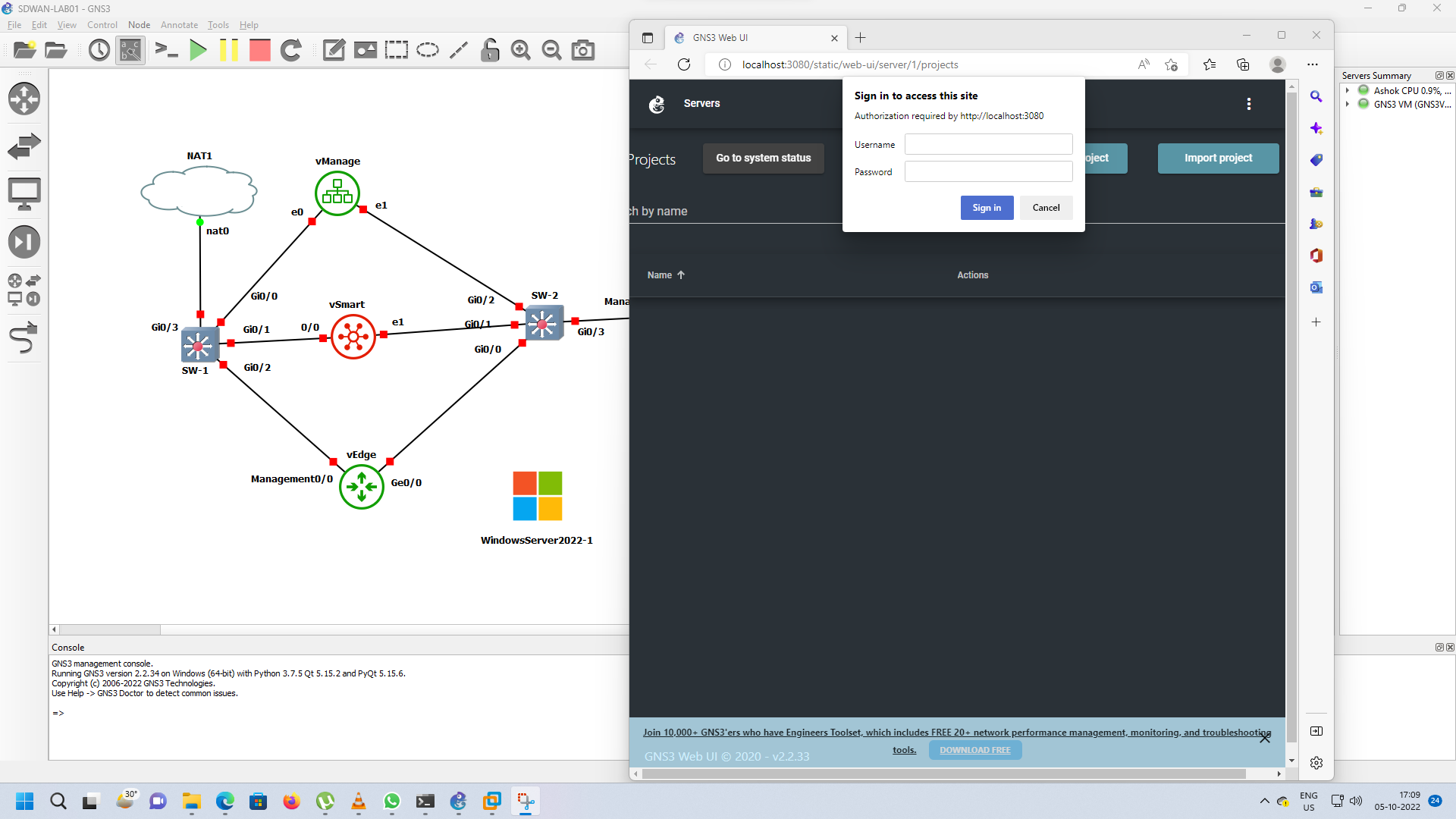 Gns3 Web UI login issue · Issue #3388 · GNS3/gns3-gui · GitHub