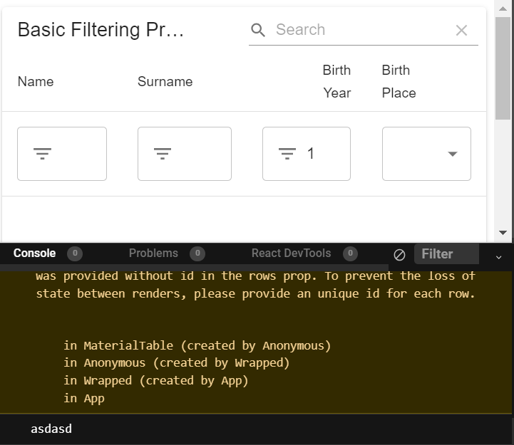 Extra Console.logs getting printed whenever table is filtered · Issue #774 · material-table-core ...