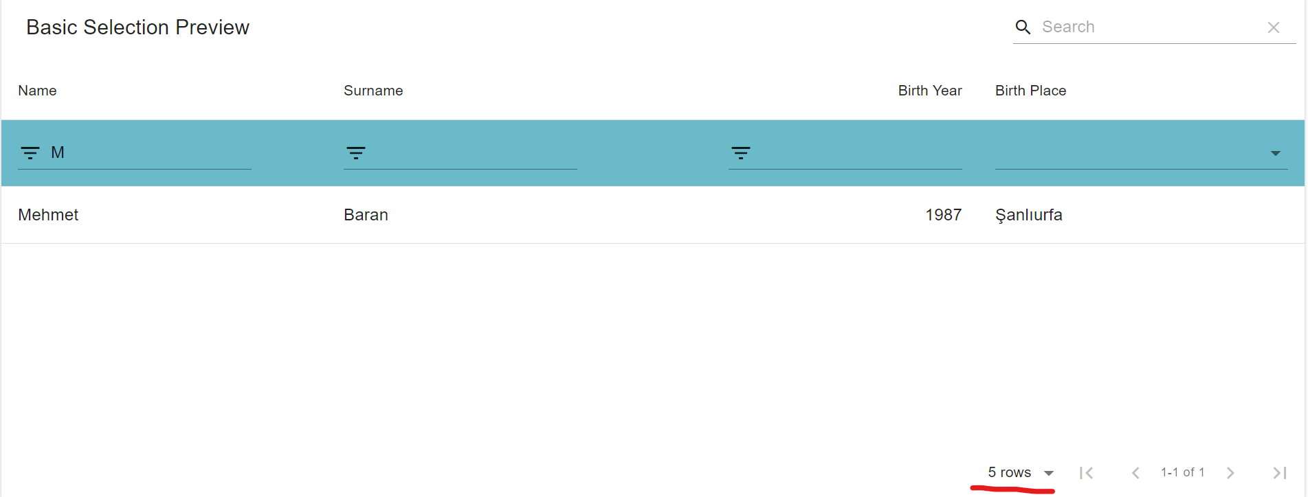 Show filtered count of rows instead of total count · Issue #780 · material-table-core/core · GitHub