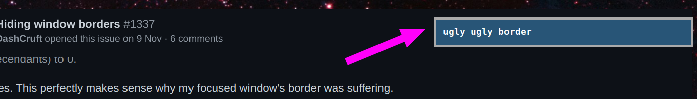 Hiding window borders · Issue #1337 · baskerville/bspwm · GitHub