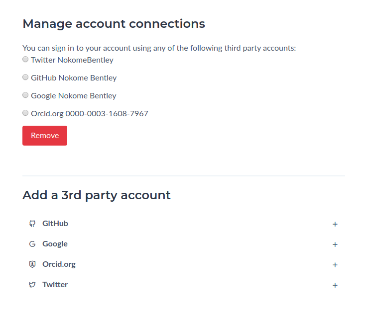 UI: Improve styling of account connections · Issue #758 · stencila/hub · GitHub