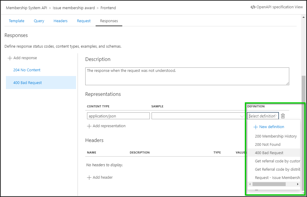 API documentation page fails to load when response representation has a ...